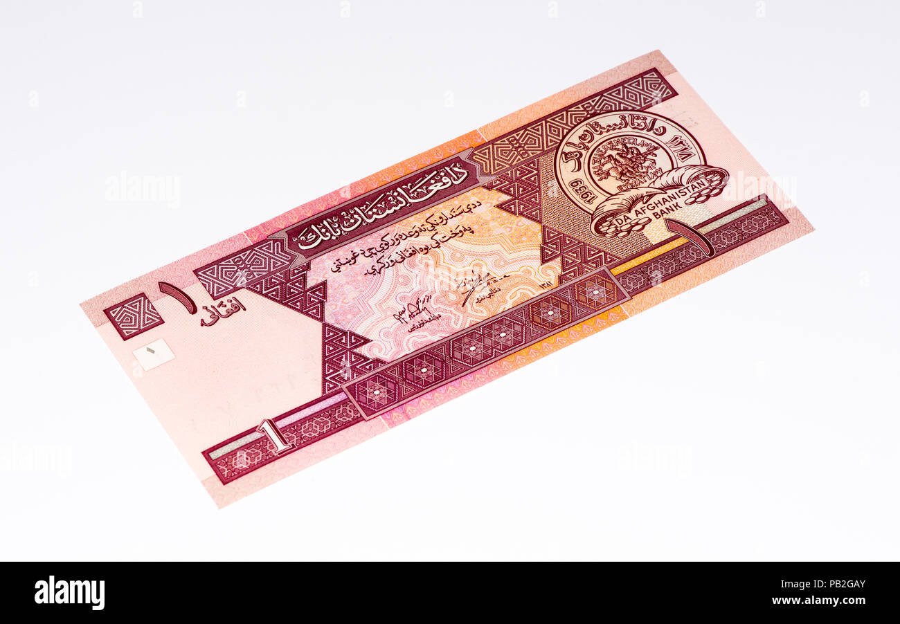 1 afghani bank note. Afgani is the national currency of Afghanistan ...