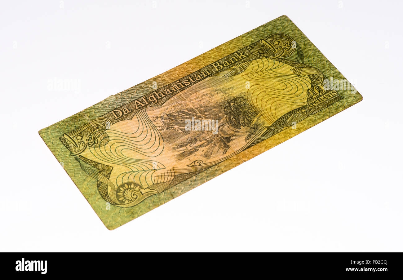 10 afghani bank note. Afghani is the national currency of Afghanistan ...
