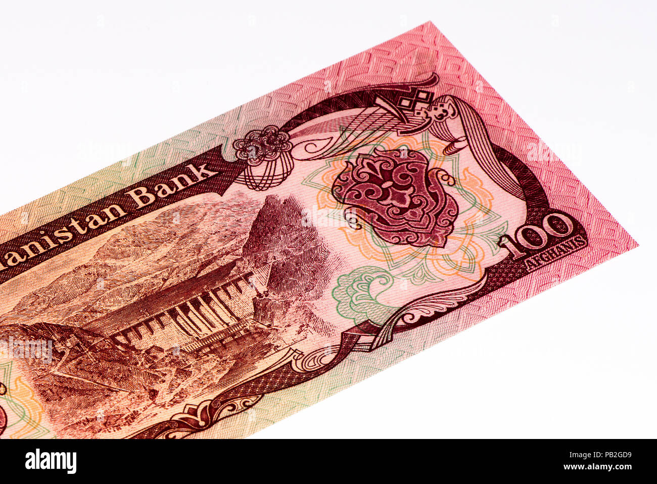 100 afghani bank note. Afghani is the national currency of Afghanistan ...