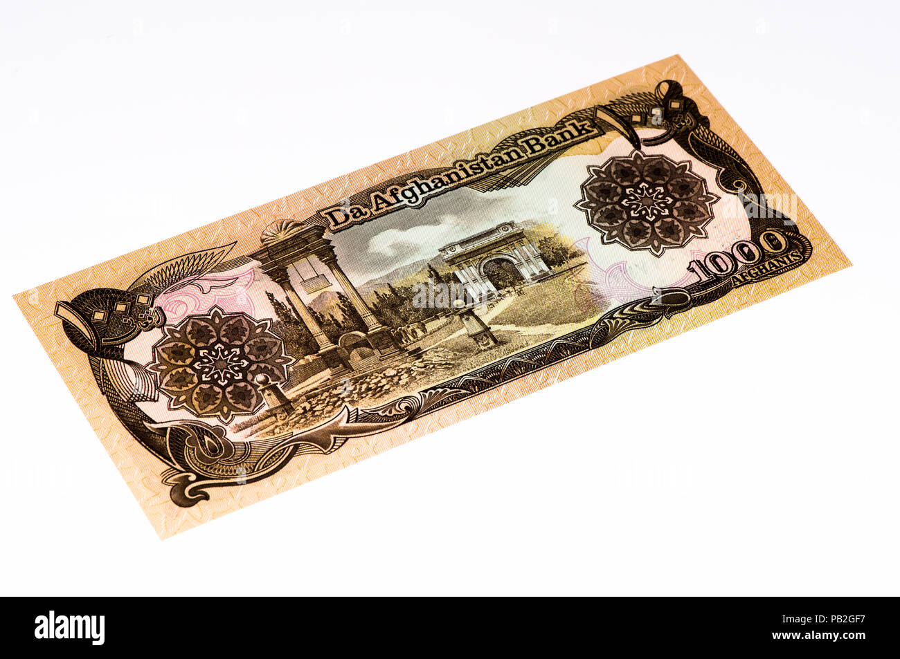 1000 afghani bank note. Afghani is the national currency of Afghanistan ...