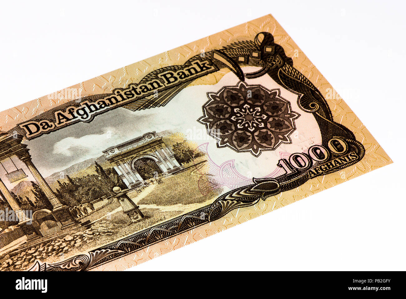 1000 afghani bank note. Afghani is the national currency of Afghanistan ...
