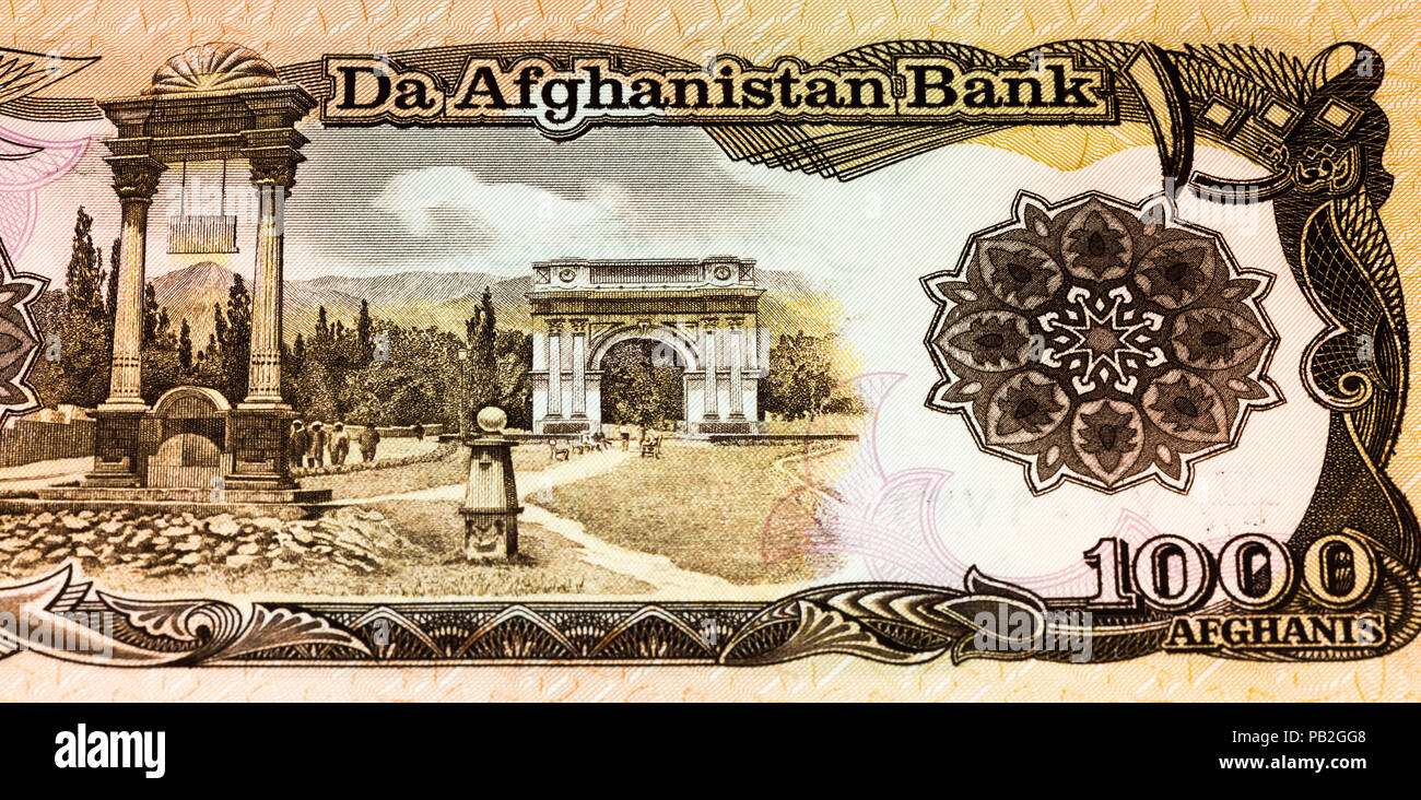 1000 afghani bank note. Afghani is the national currency of Afghanistan ...