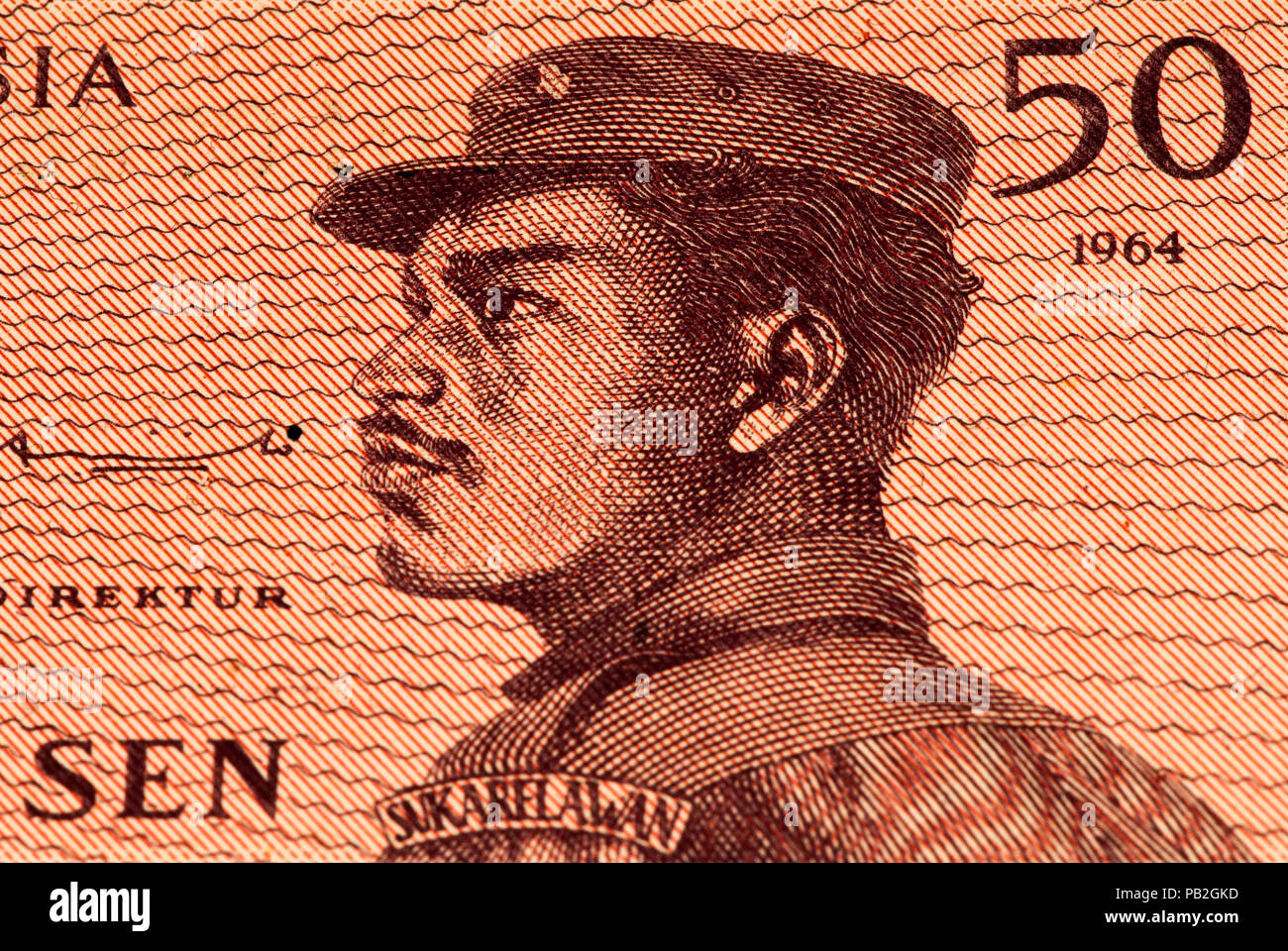 50 sen bank note. Sen is the former currency of Indonesia Stock Photo ...
