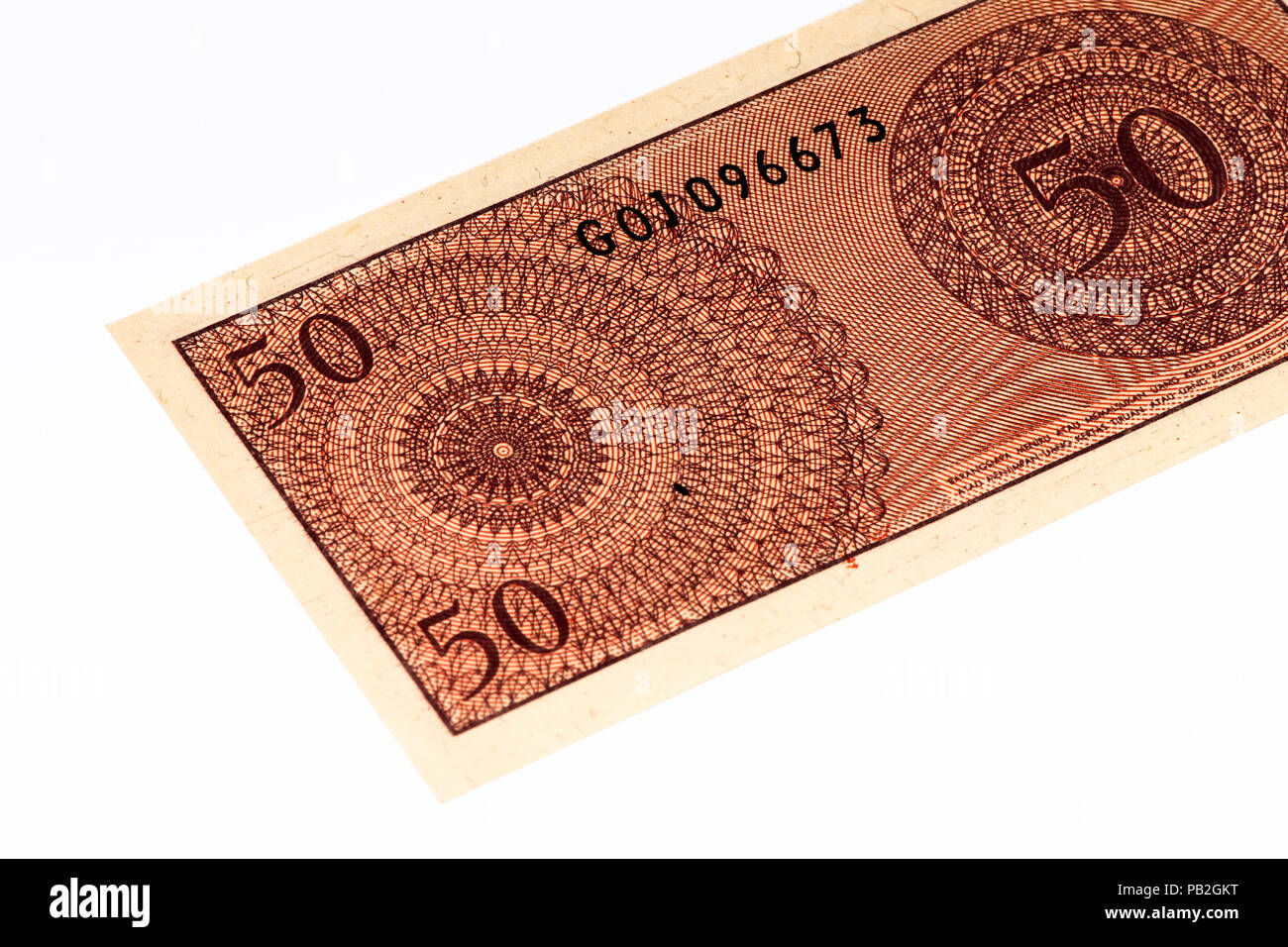 50 sen bank note. Sen is the former currency of Indonesia Stock Photo ...