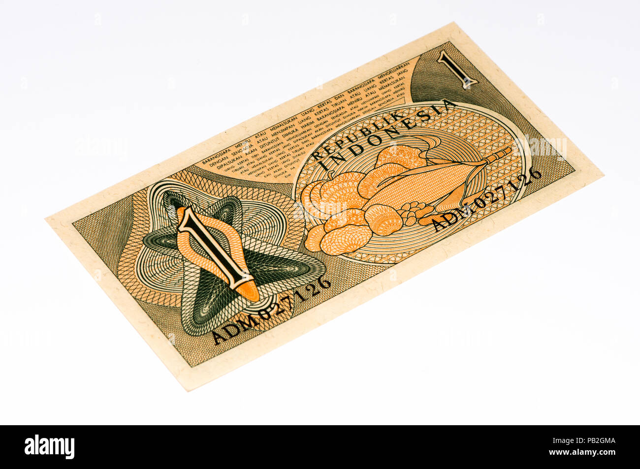 1 rupiah bank note. Rupiah is the national currency of Indonesia Stock ...