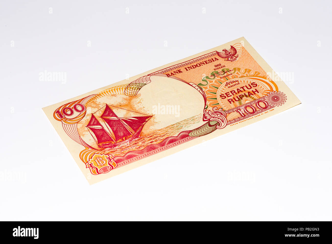 100 rupiah bank note. Rupiah is the national currency of Indonesia ...