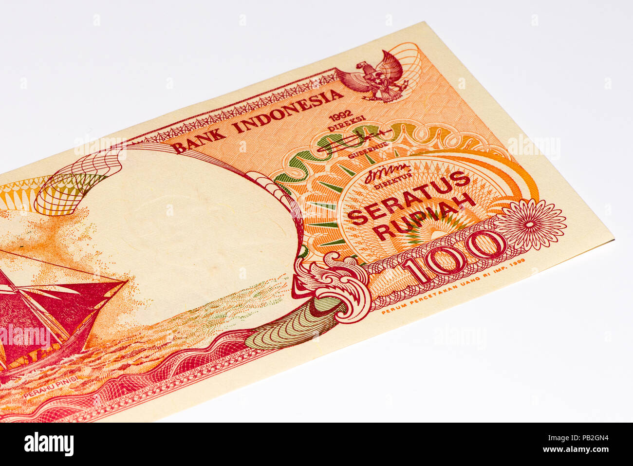 100 rupiah bank note. Rupiah is the national currency of Indonesia ...