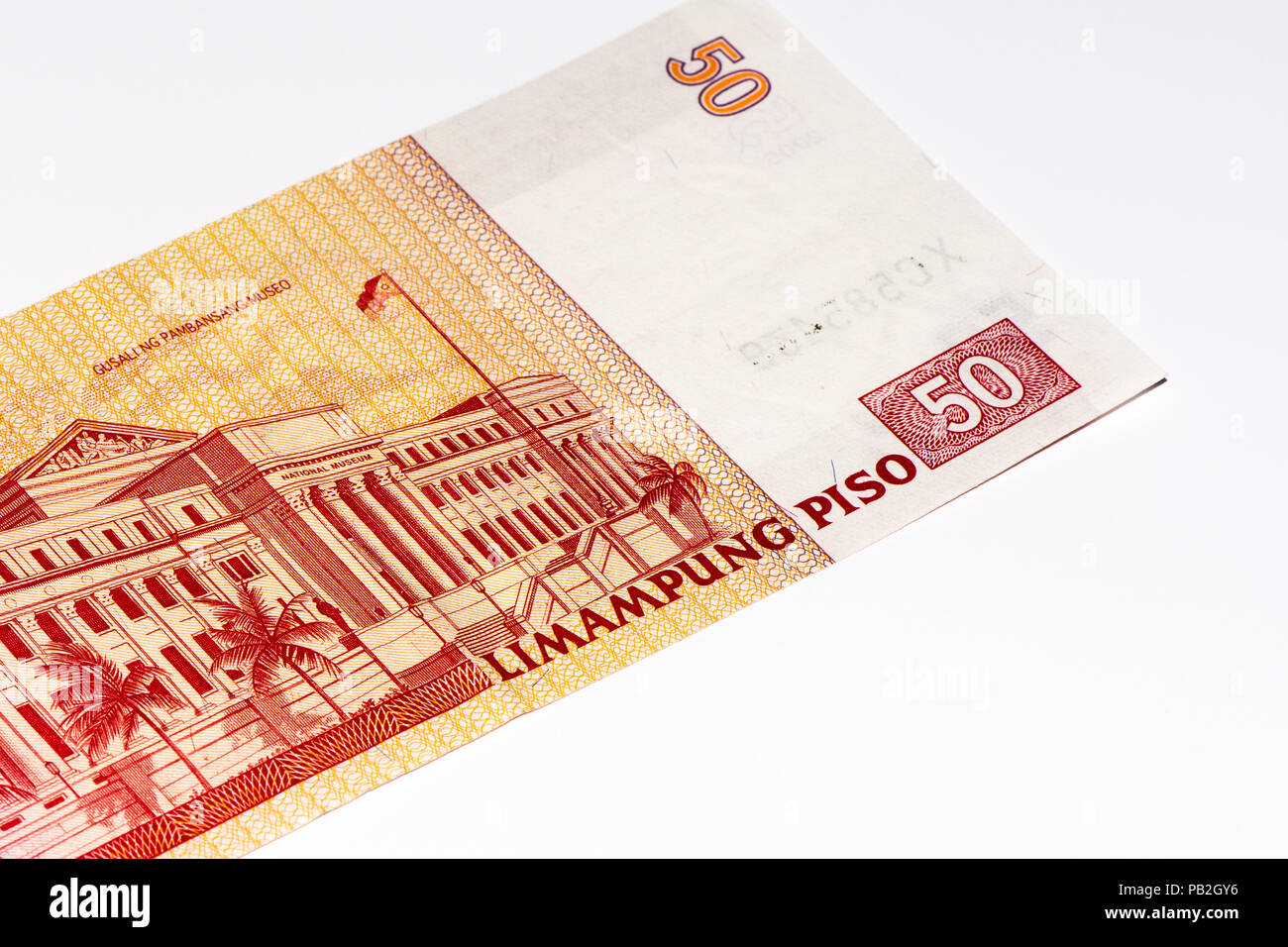 50 pesos bank note of Philippines. Pesos is the national currency of ...