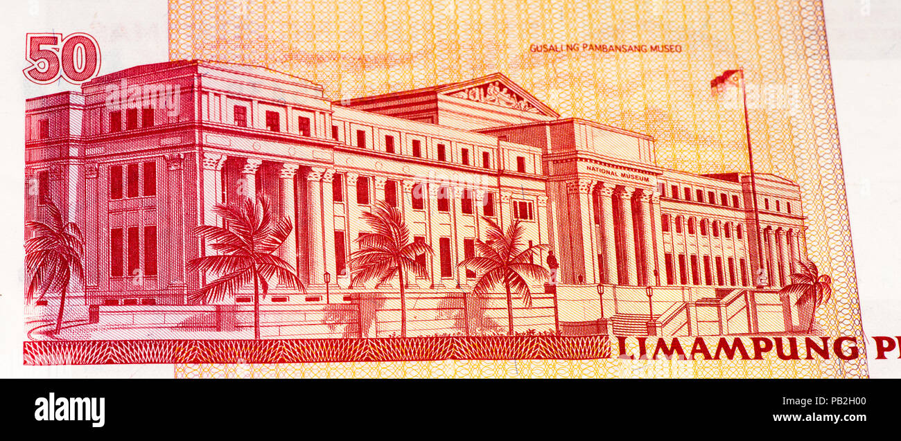 VELIKIE LUKI, RUSSIA - JULY 30, 2015: 50 pesos bank note of Philippines ...