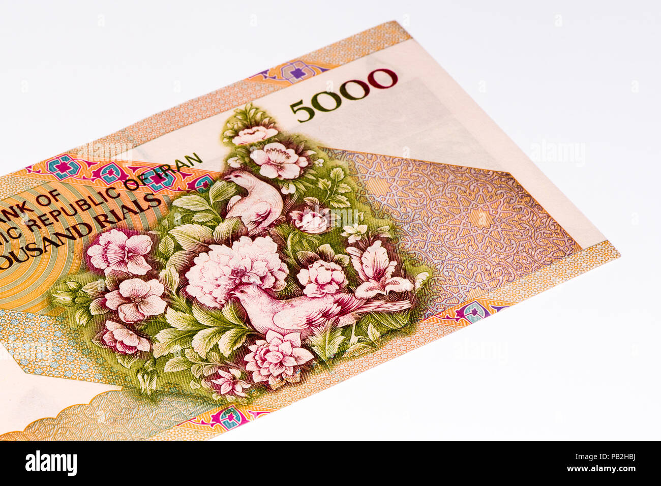 5000 Iranian rials bank note. Rial is the national currency of Iran ...