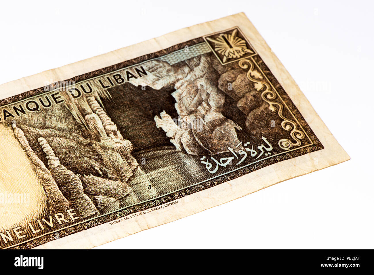 1 livre bank note. Livres is the national currency of Lebanon Stock ...