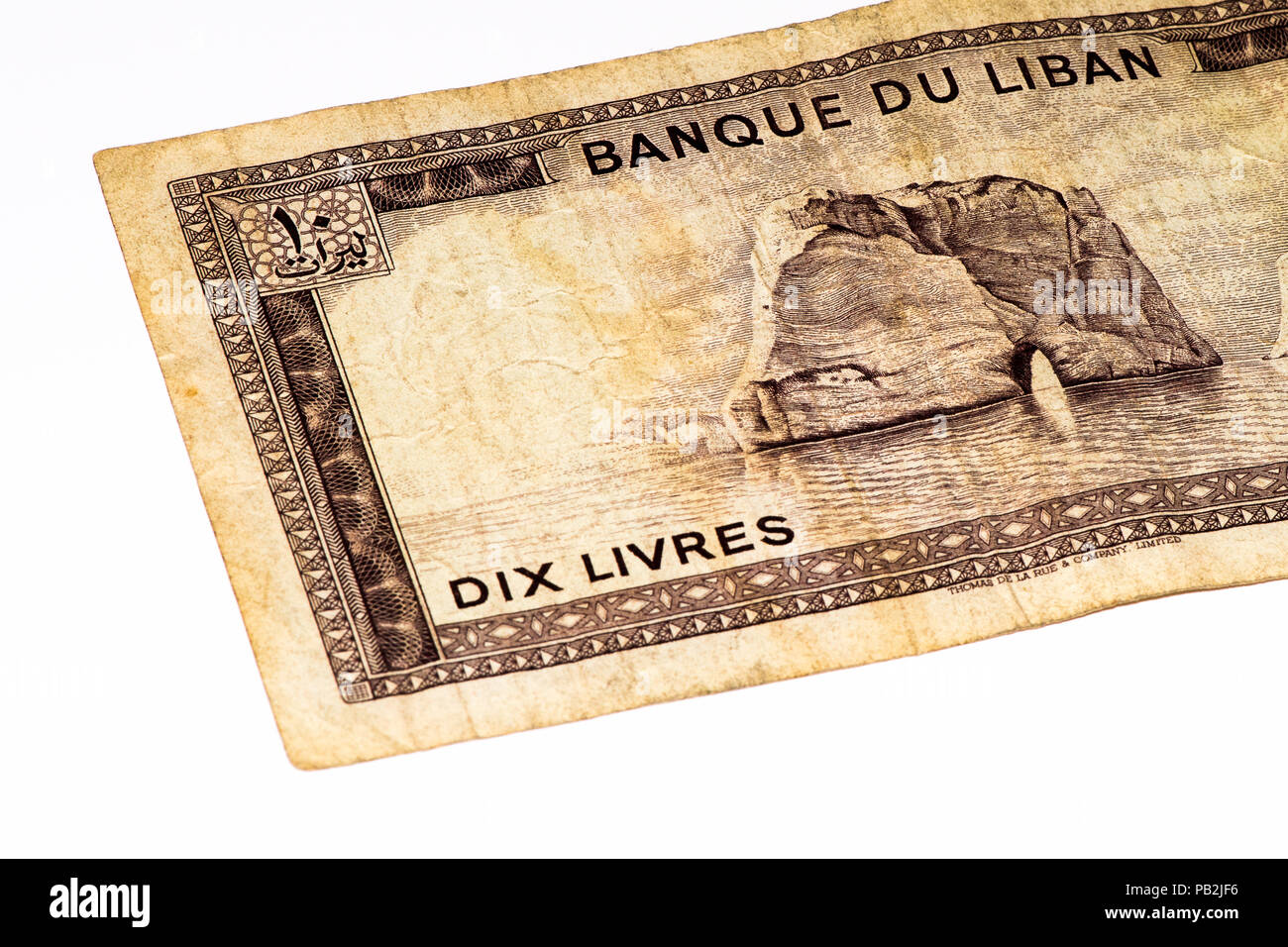 10 livre bank note. Livres is the national currency of Lebanon Stock ...