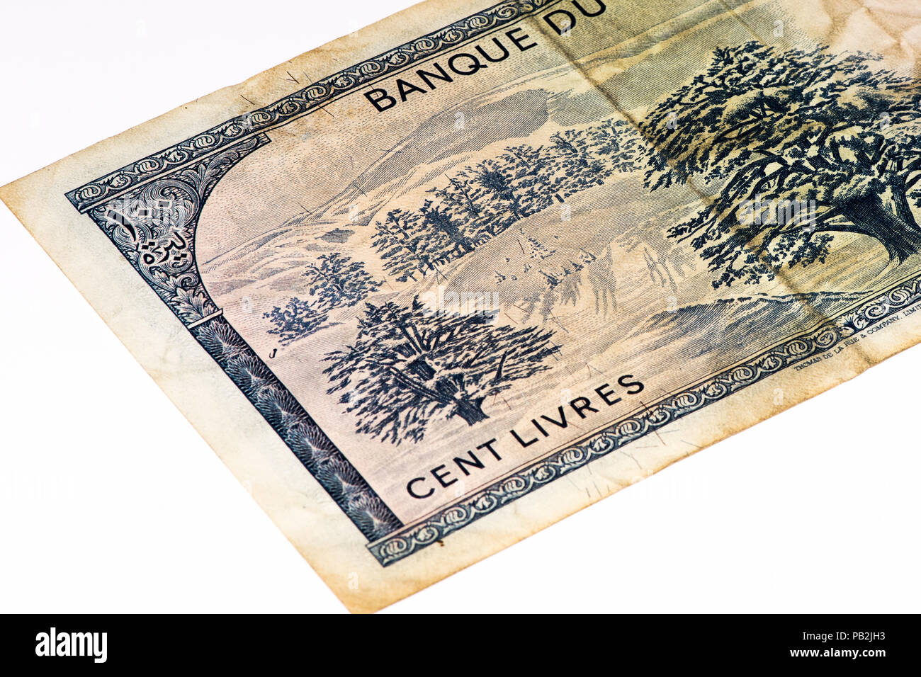 100 livre bank note. Livres is the national currency of Lebanon Stock ...