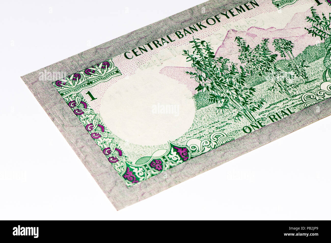1 Yemeni rial bank note. Rial is the national currency of Yemen Stock ...