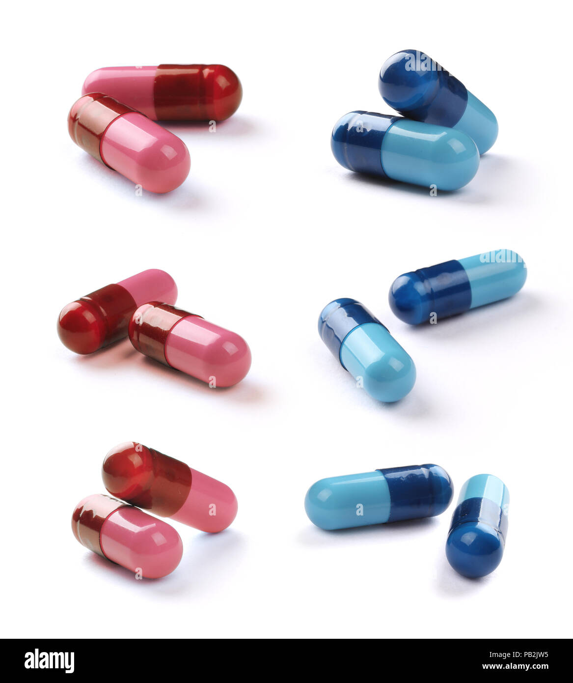 Red and blue tablets with clipping path Stock Photo - Alamy