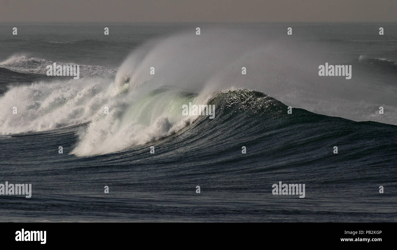 Strong windy white waves near the portuguese coast Stock Photo - Alamy
