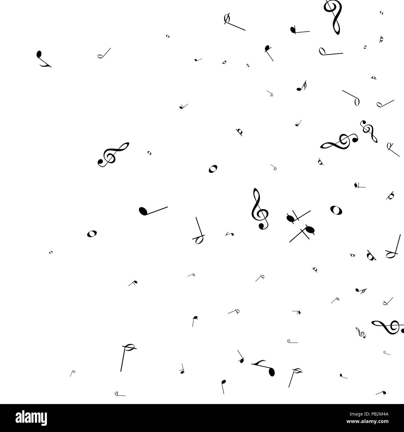 Music notes border musical background Black and White Stock Photos ...