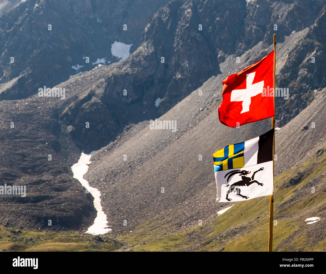 Flag of the Canton of Graubuenden. The flag of the Canton of the ...
