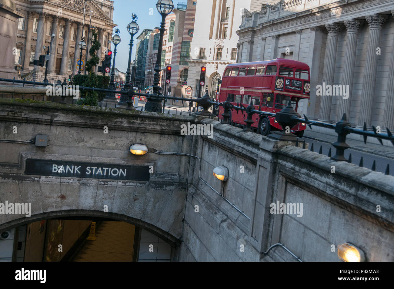 Bank station underground exit london hi-res stock photography and ...
