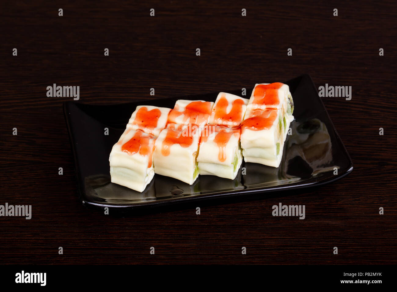 Japanese sweet roll with fruits Stock Photo - Alamy