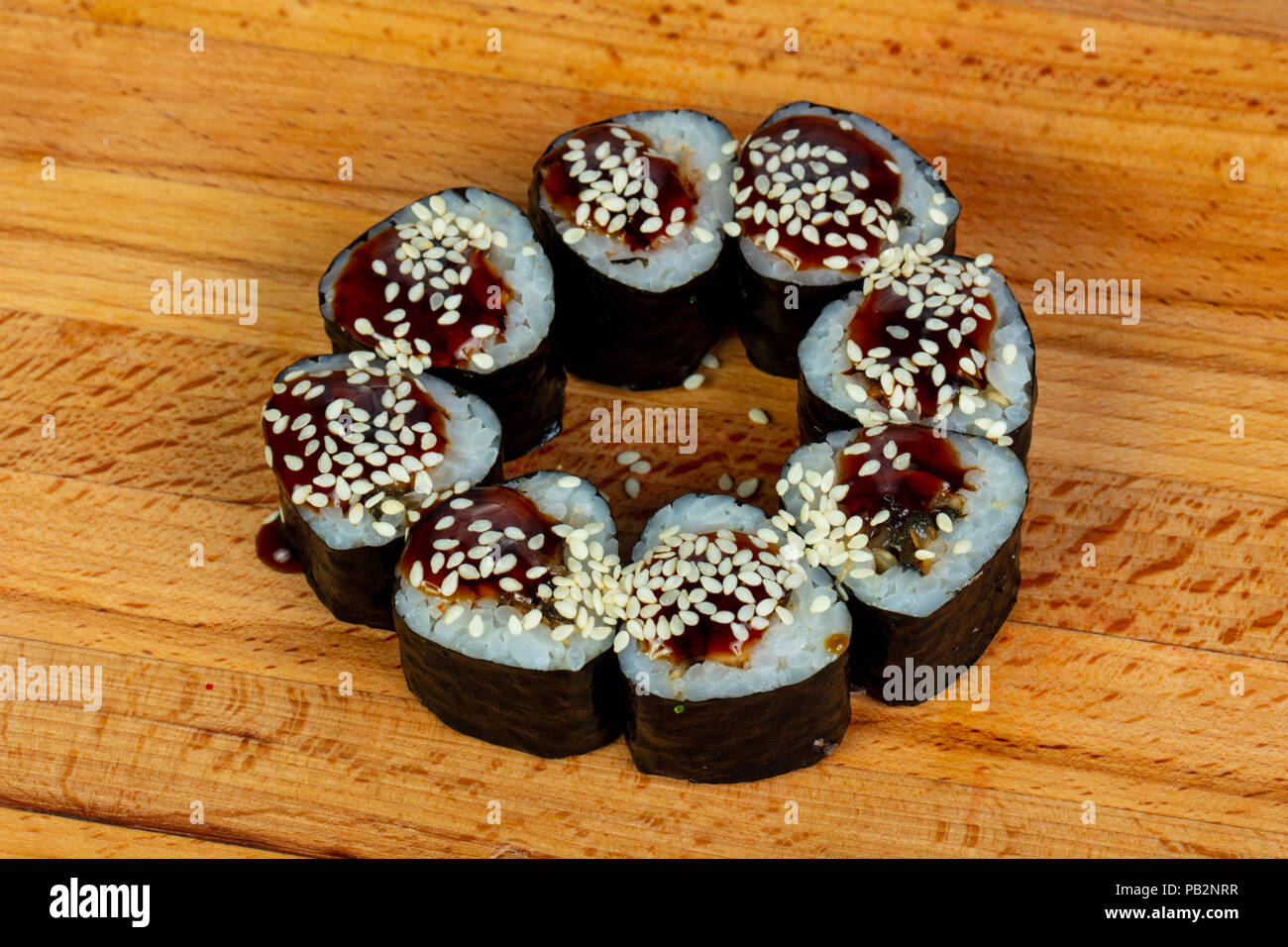 Unagi maki - japanese eel roll Stock Photo - Alamy