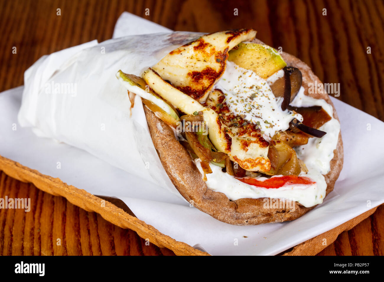 Vegetarian gyros with mushrooms and vegetables Stock Photo - Alamy
