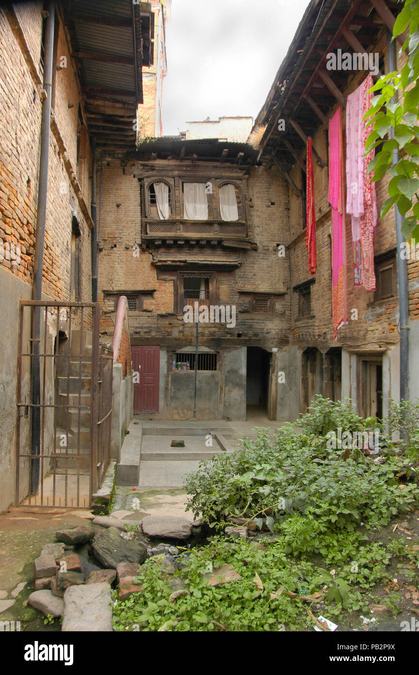 Typical Nepalese architecture on these residential buildings in the ...