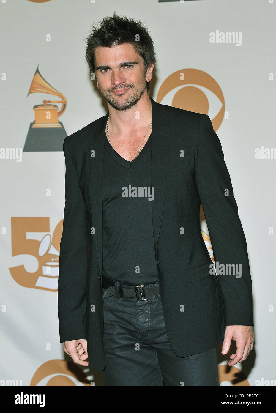 Juanes in the press room at 50th Annual Grammy Award at the Staples ...