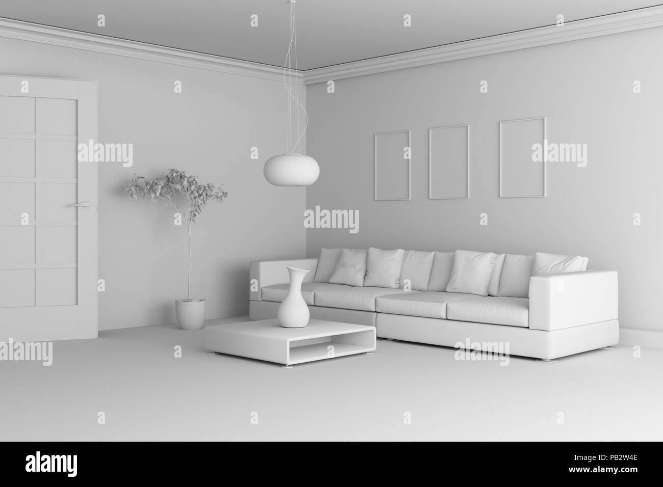 model of modern interior design living room Stock Photo - Alamy