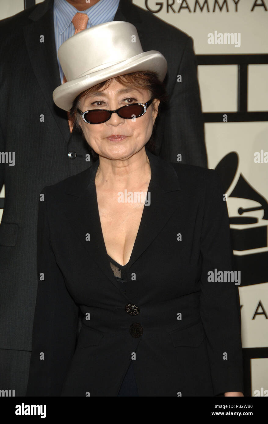 Yoko Ono arriving at 50th Annual Grammy Award at the Staples Center In ...