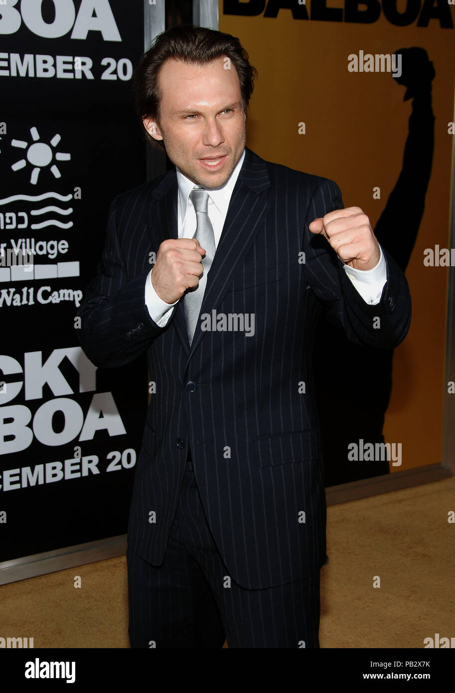 Christian Slatter arriving at the ROCKY BALBOA Premiere at the Chinese ...