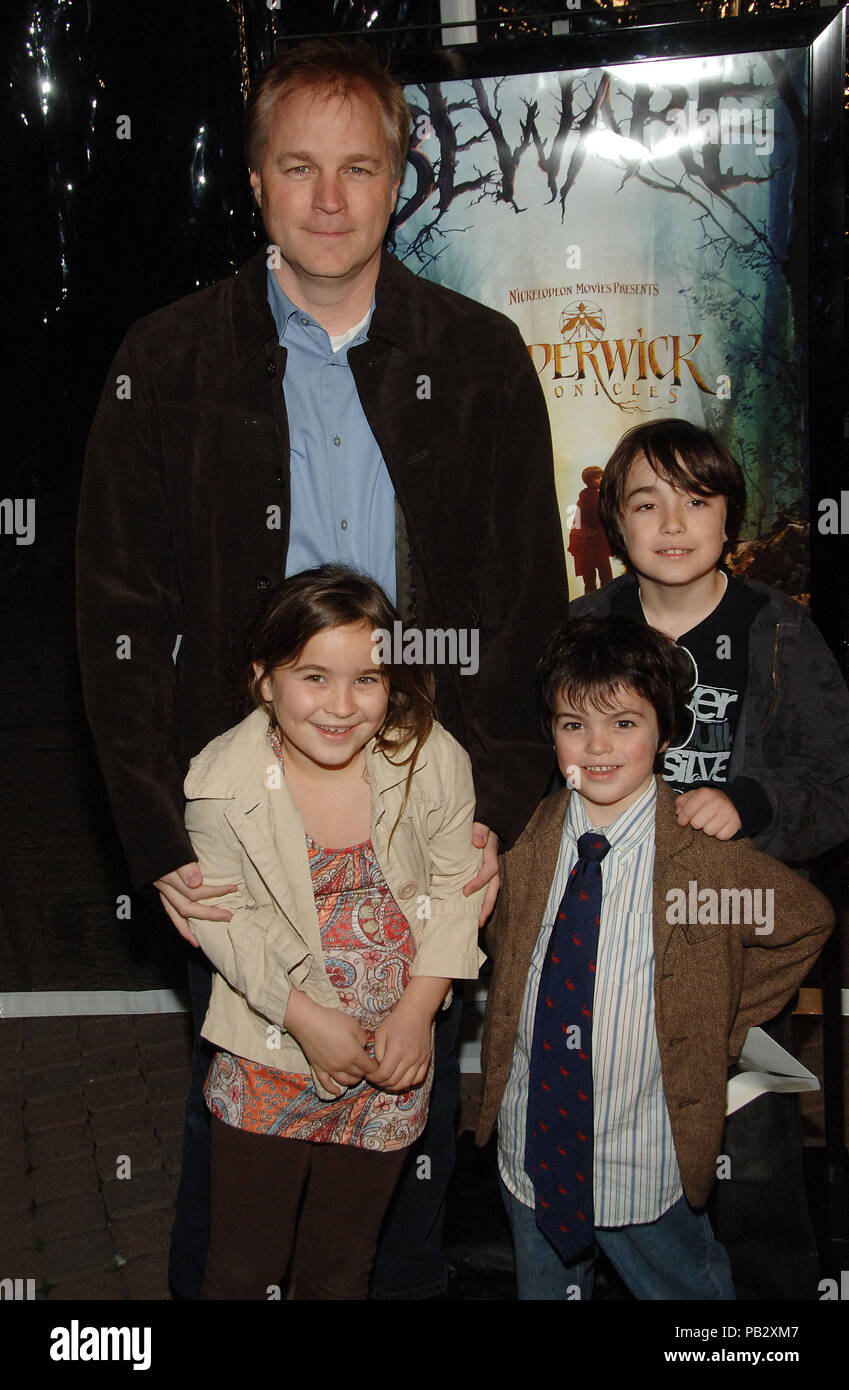 The director Mark Waters and his kids arriving at THE SPIDERWICK ...