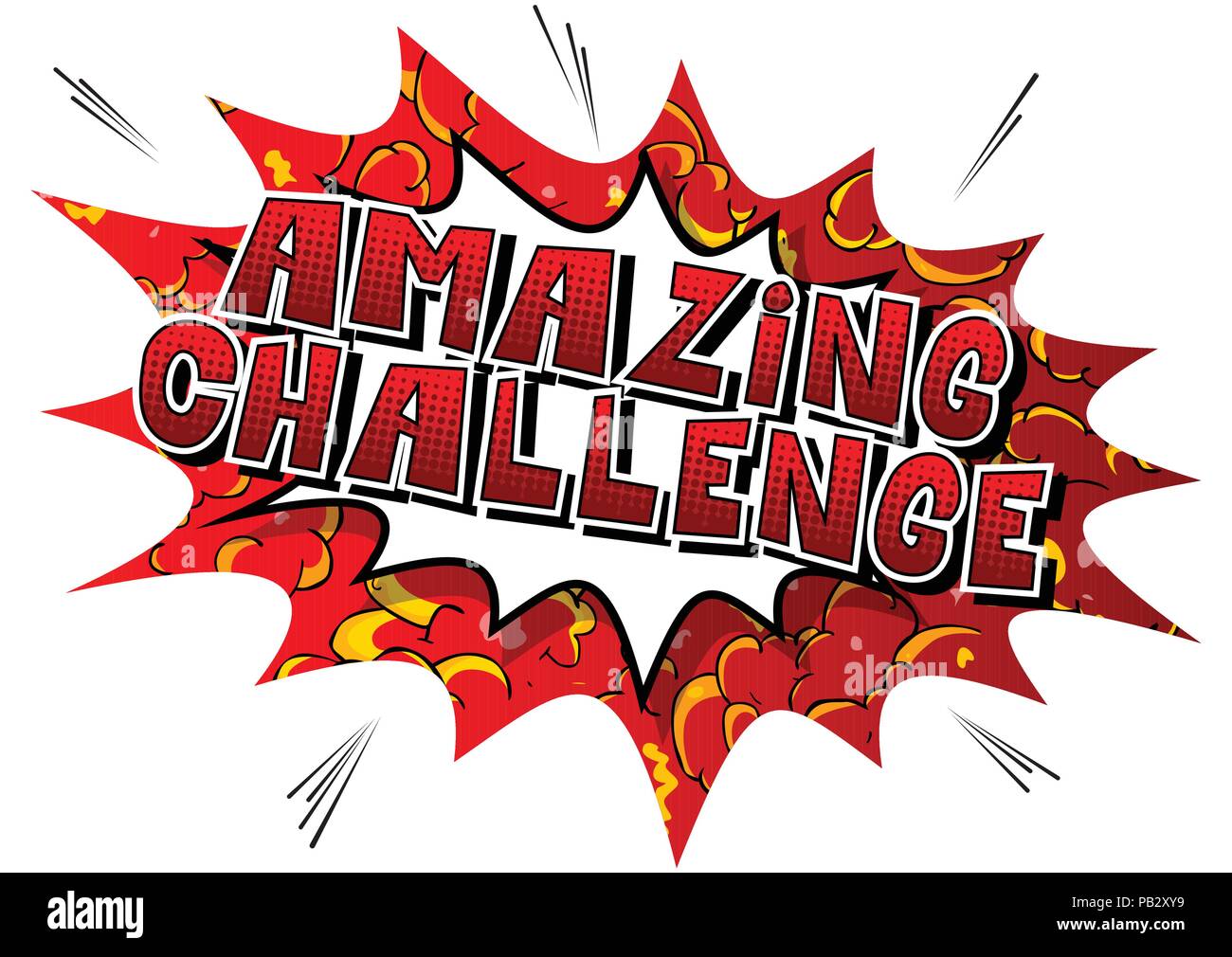 Amazing Challenge - Comic book style word on abstract background Stock ...