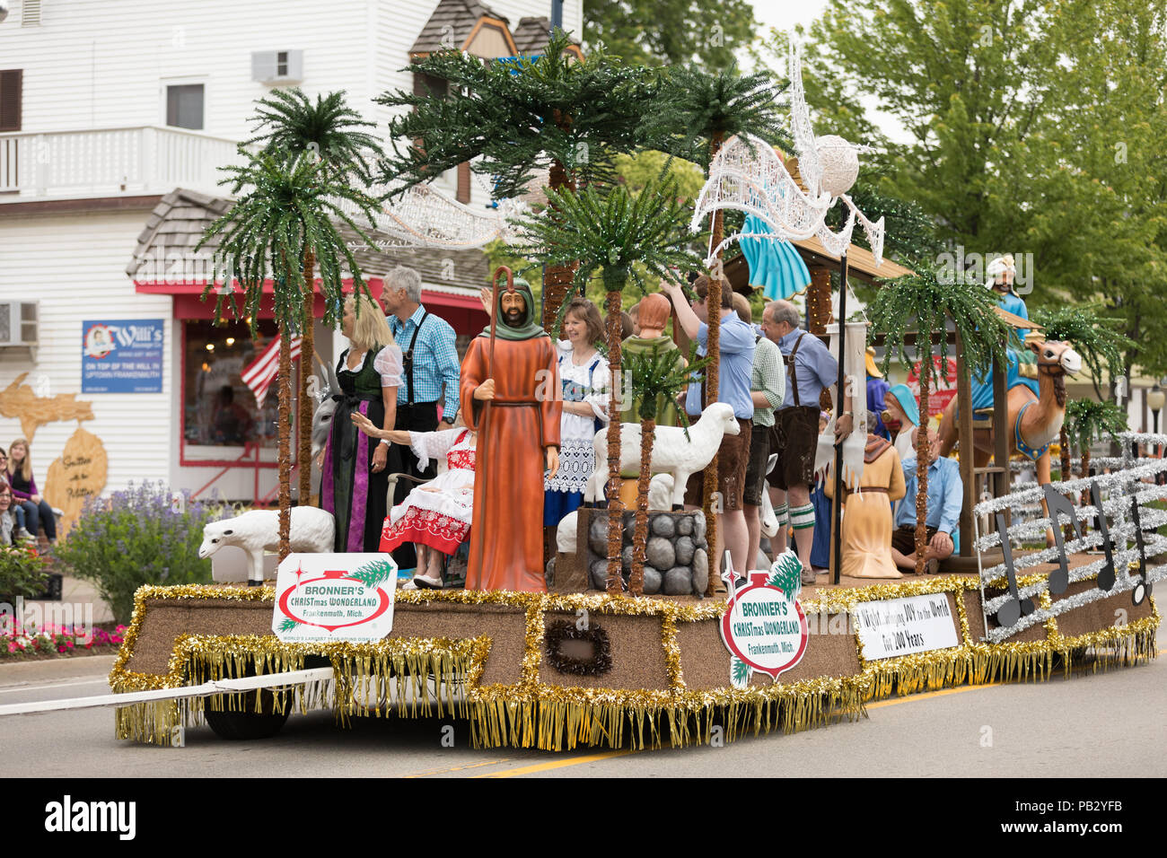 Frankenmuth, Michigan, USA - June 10, 2018 Men and women wearing ...