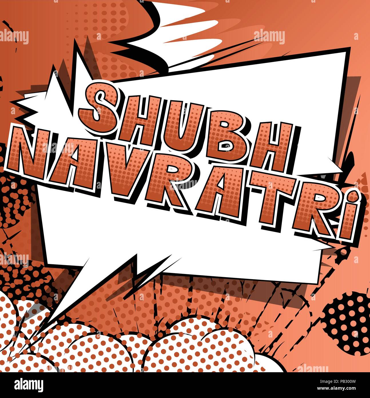 Happy Navratri. Vector Illustration for the Hindu festival. Comic book ...