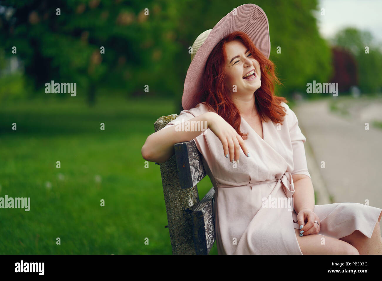 pretty girl in a park Stock Photo - Alamy