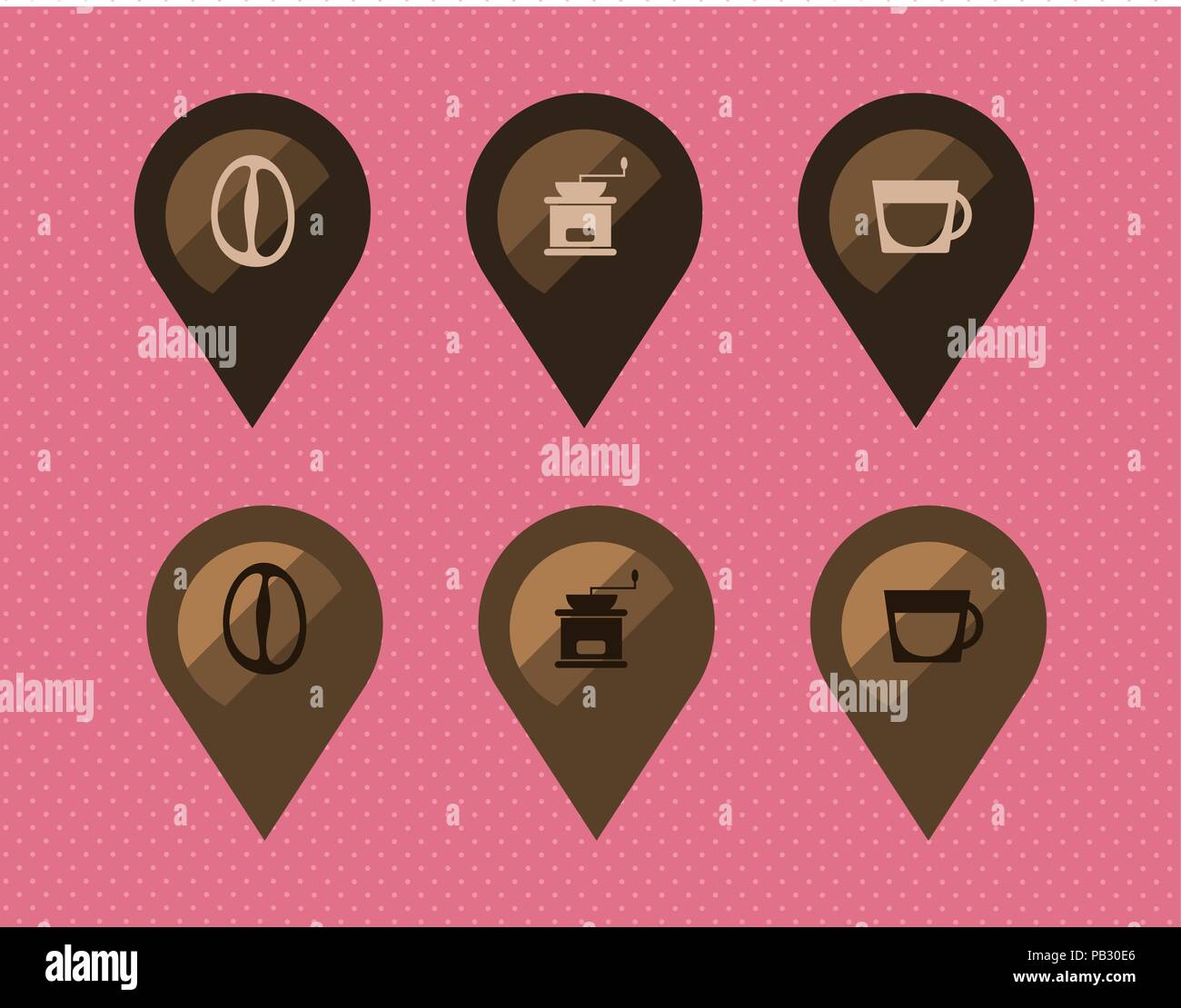 Set of Pins with Cafe Theme. Fat Design Stock Vector Image & Art - Alamy