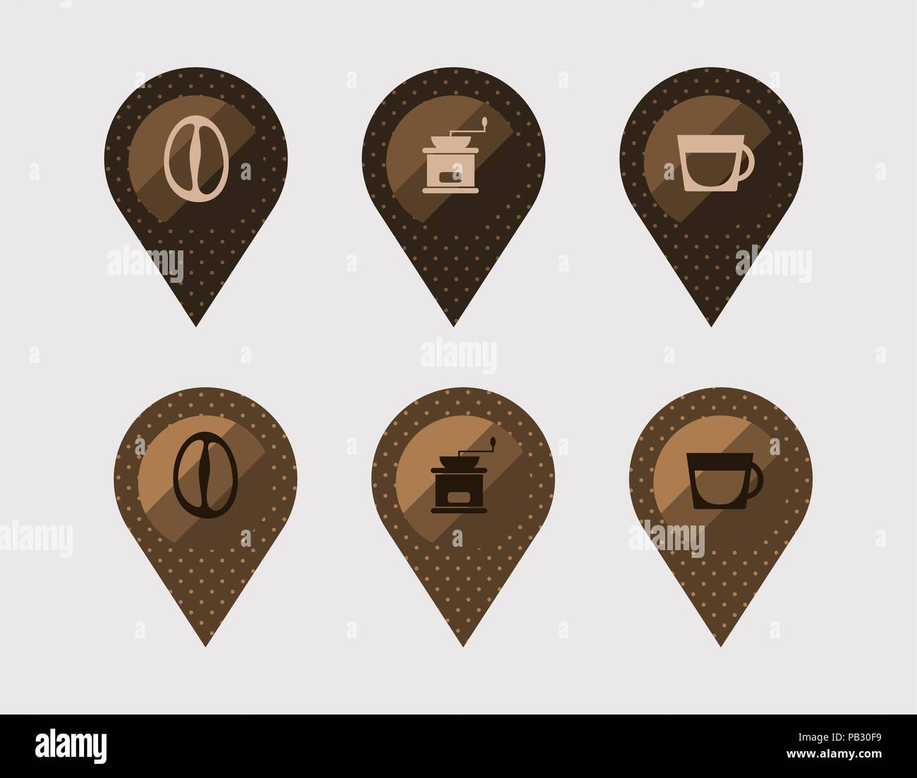 Set of Pins with Cafe Theme. Fat Design Stock Vector Image & Art - Alamy