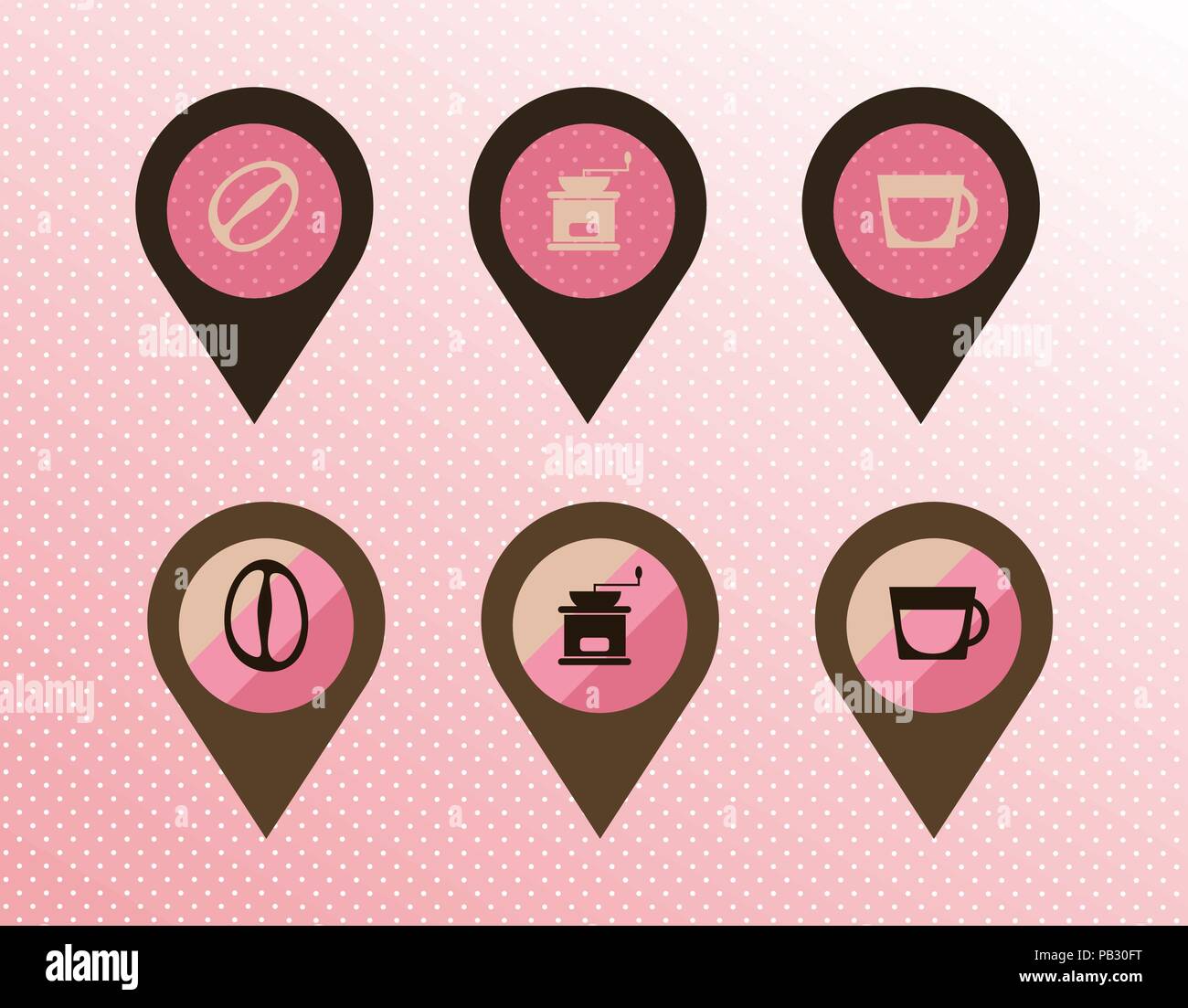 Set of Pins with Cafe Theme. Fat Design Stock Vector Image & Art - Alamy