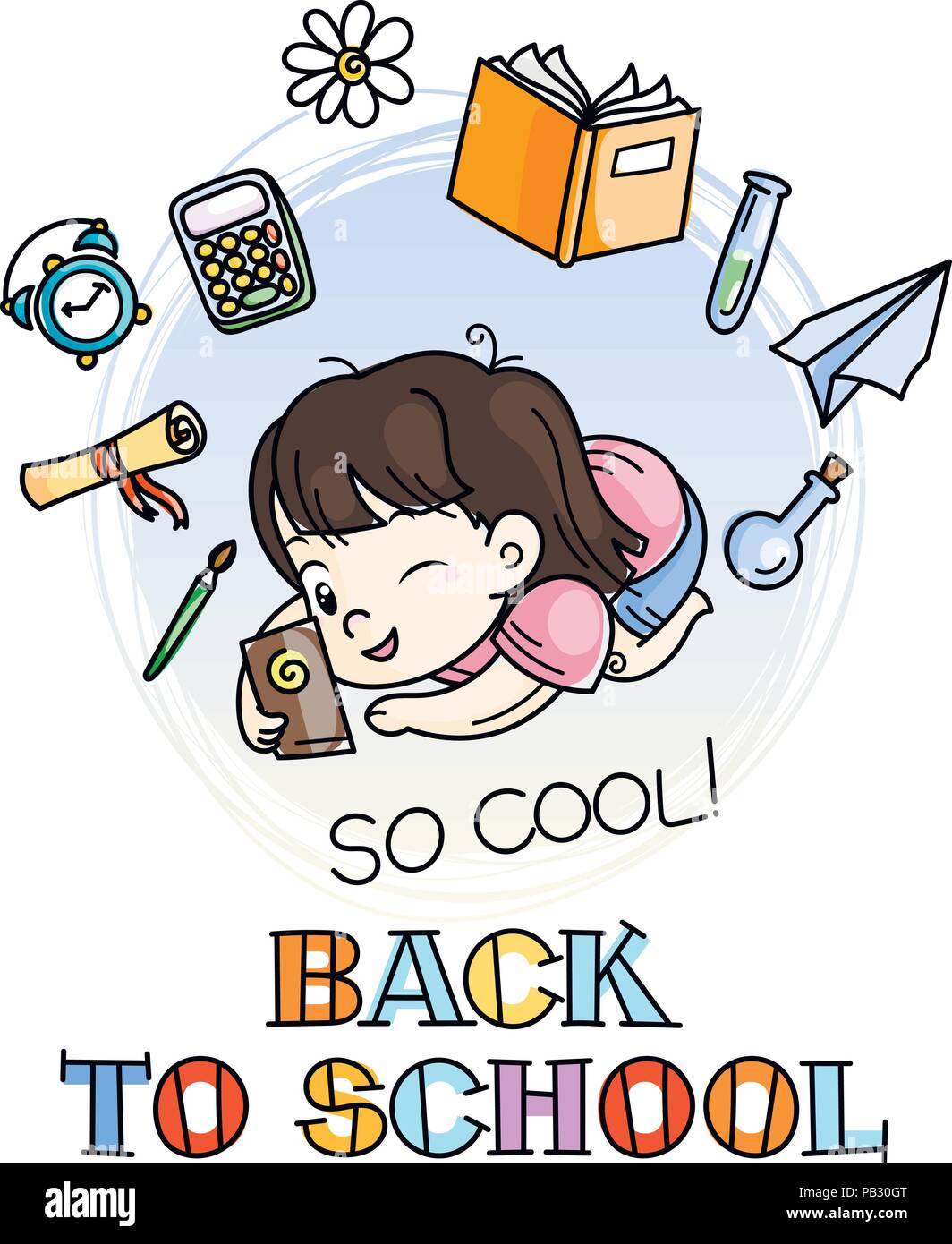 Welcome back to school. Cute school kid ready to education. Vector ...