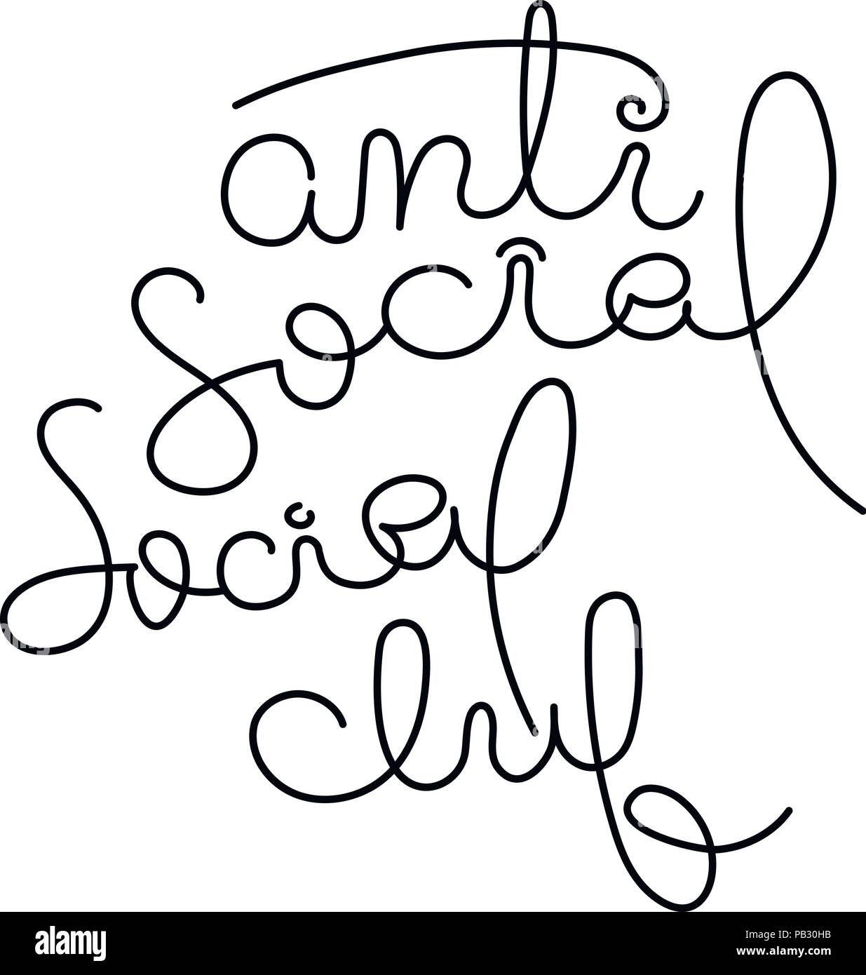Antisocial social club. Illustration isolated on white background ...
