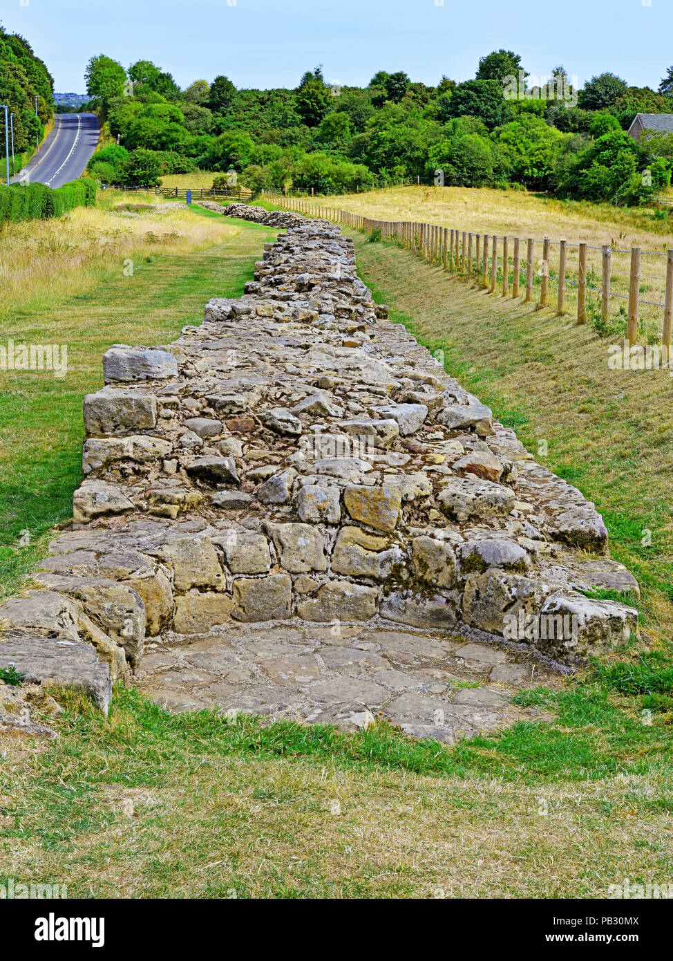 Roman Wall at Heddon on the Wall Front to back photo stacking Stock ...