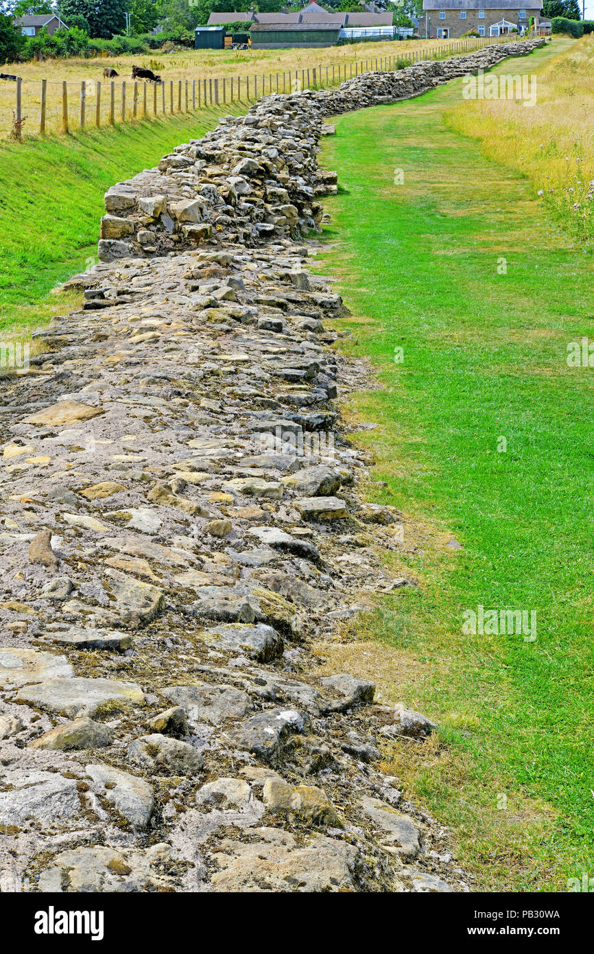 Roman Wall at Heddon on the Wall Front to back photo stacking Stock ...