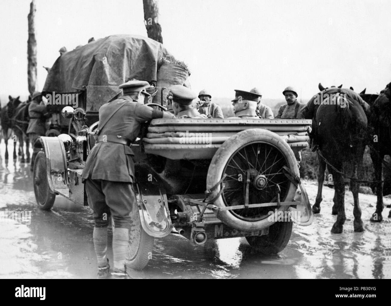 Official photograph taken on the British Western Front showing officers ...