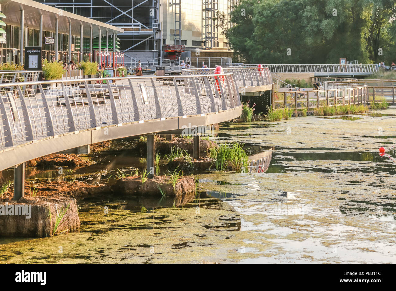 The boardwalk at Rushden Lakes Stock Photo - Alamy