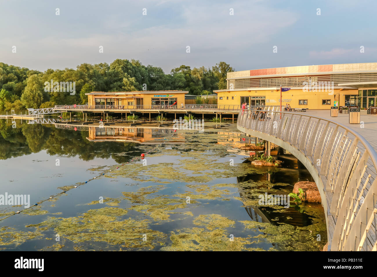 The boardwalk at Rushden Lakes Stock Photo - Alamy