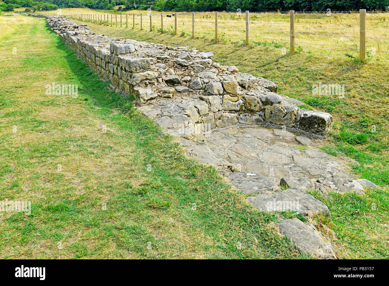 Roman Wall at Heddon on the Wall Front to back photo stacking Stock ...