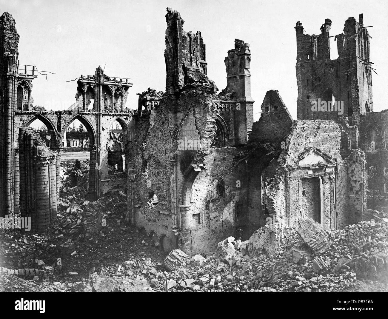 Official photograph taken on the British Western Front showing building ...