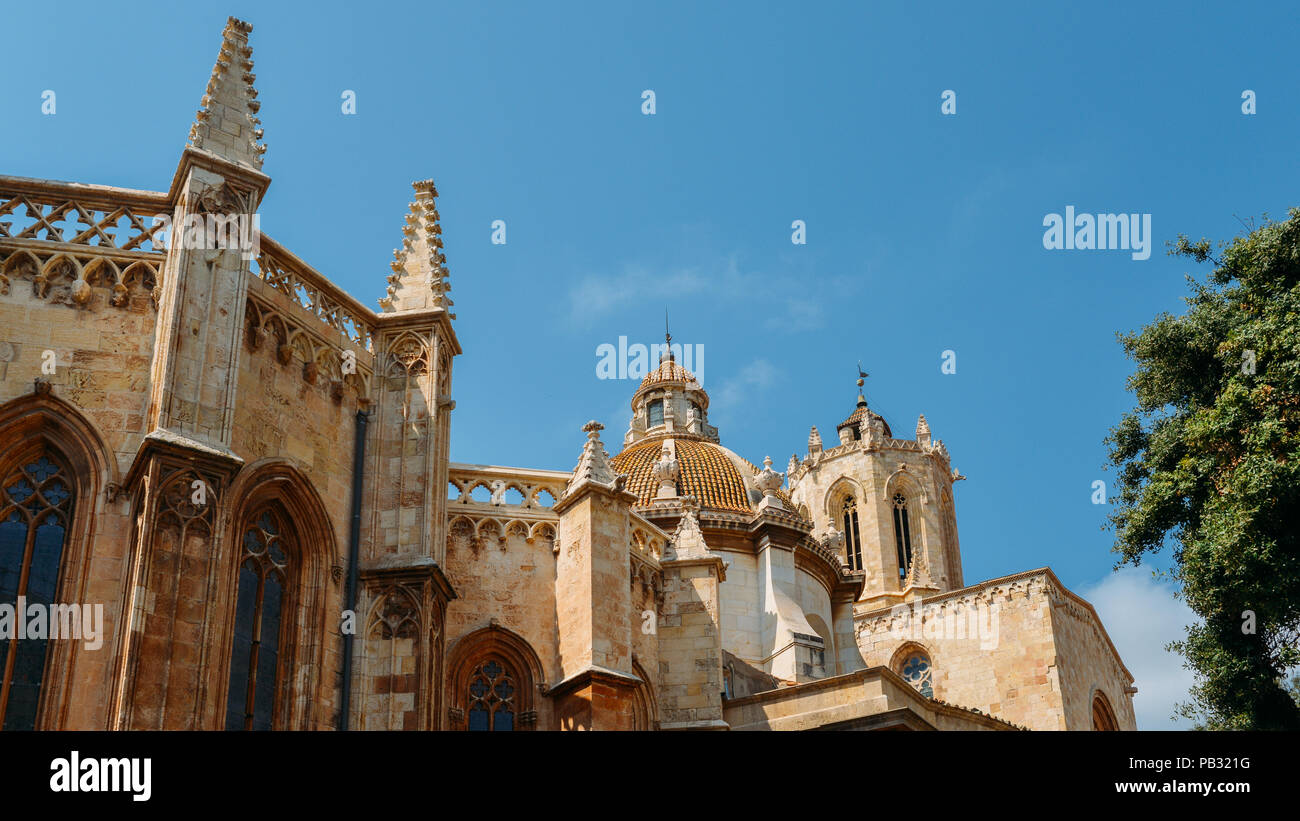 Tarragona cathedral in Catalonia, Spain. 12th-century Romanesque an ...