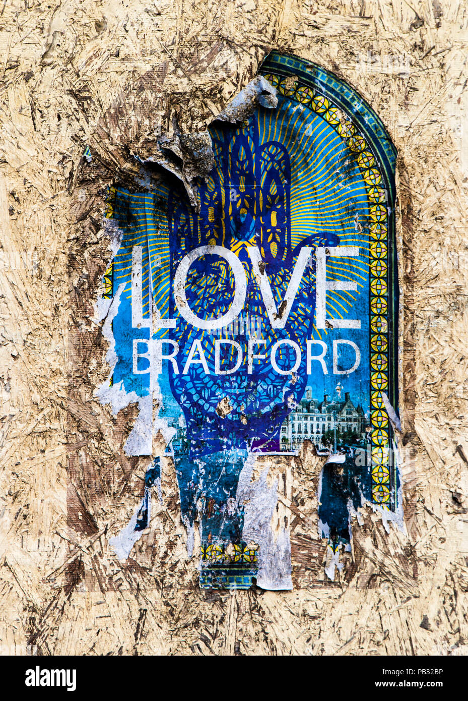 Distressed poster in Bradford Stock Photo - Alamy